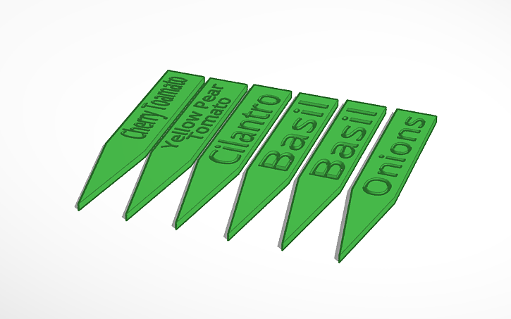 3D design Plant Labels - Tinkercad