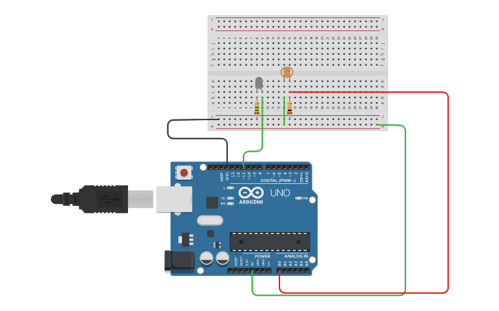 Circuit design Luz de emergencia - Tinkercad