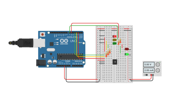 Circuit design SEMAFORO ARDUINO - Tinkercad