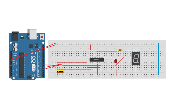 Circuit design BCD - Tinkercad