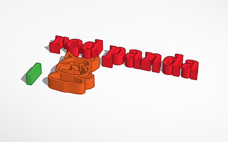 3D design red panda - Tinkercad