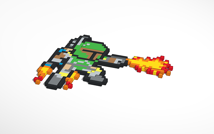 3D design 8 bit Boba Fett - Tinkercad