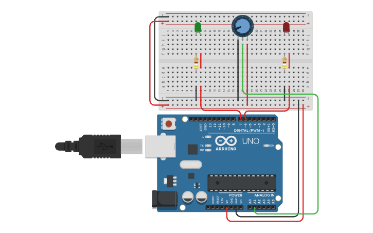 Circuit design Aula 7 - Projeto 1 (If e Else) - Tinkercad