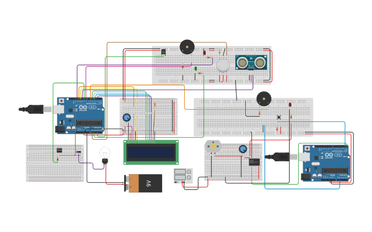Circuit design Smart Bedroom Project - Tinkercad