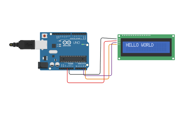 Circuit design LCD I2C - Activity - Tinkercad