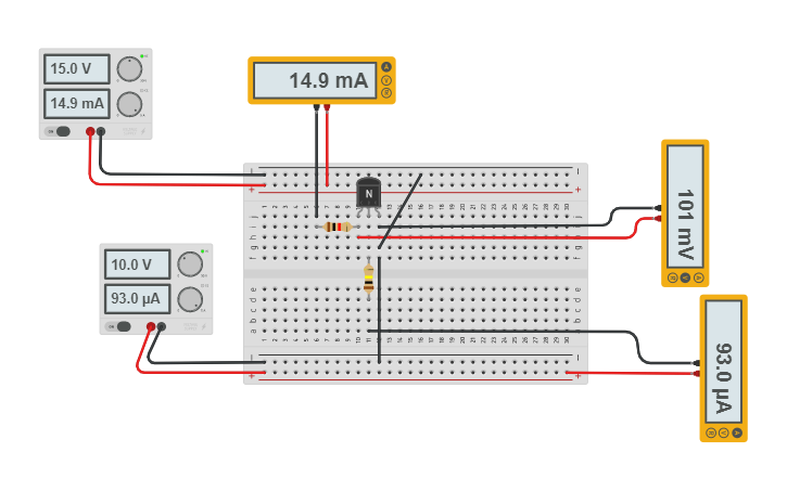 Circuit design Common Emitter (Output Characteristics) | Tinkercad