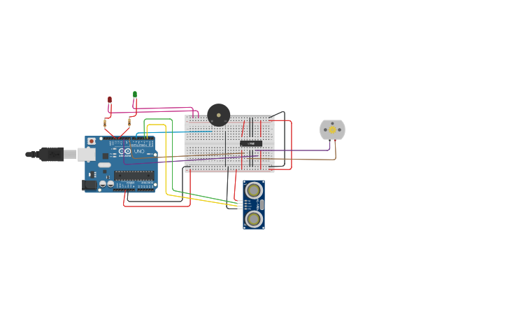 Circuit design Iot water level monitoring system - Tinkercad