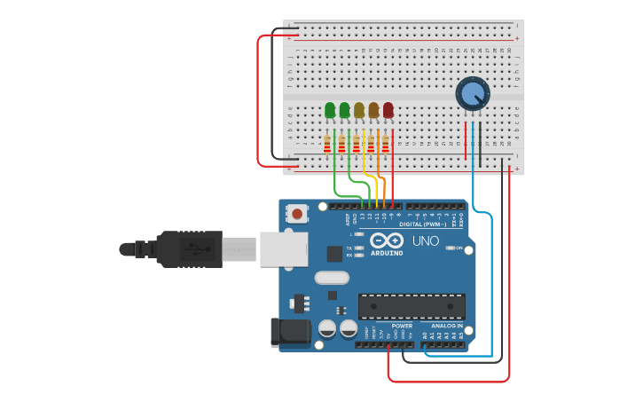 Circuit design Voltmetro | Tinkercad