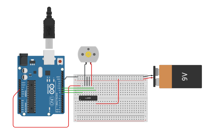 Circuit Design Moteur Dc Tinkercad
