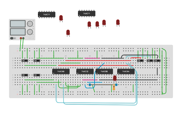 Circuit design 4 to 1 MUX - Lâm - Tinkercad