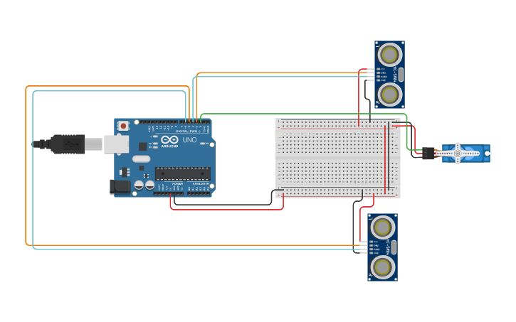 Circuit design Jesús puche Servomotor controlado por sensor ultrasónico ... Circuit design Jesús puche Servomotor controlado por sensor ultrasónico ...