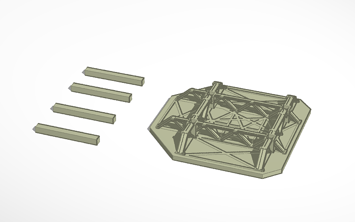 3D design Heliport (Calypso helipad) with H - Tinkercad