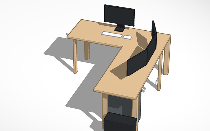3D design Office Desk - Tinkercad