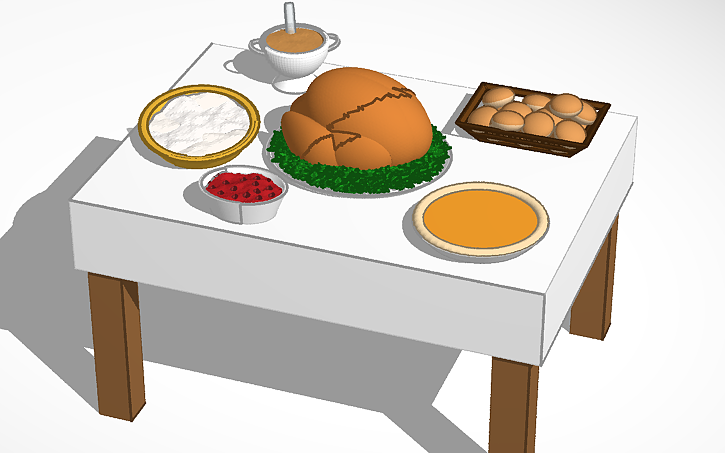 3D design Thanksgiving Dinner - Tinkercad