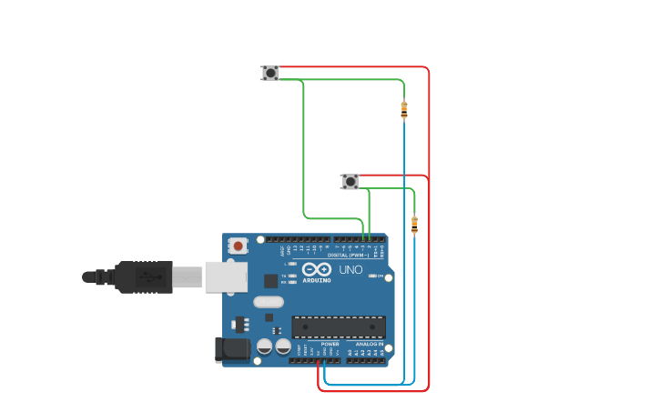 Circuit design Interrupt Aufgabe 5 - Tinkercad