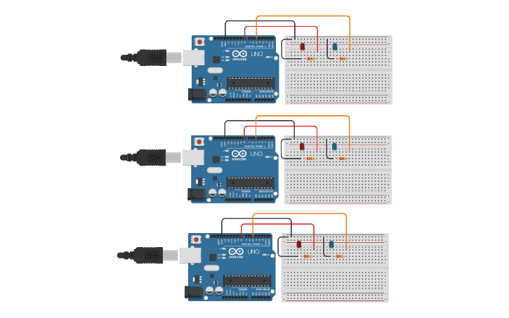 Circuit design LED Challenger | Tinkercad