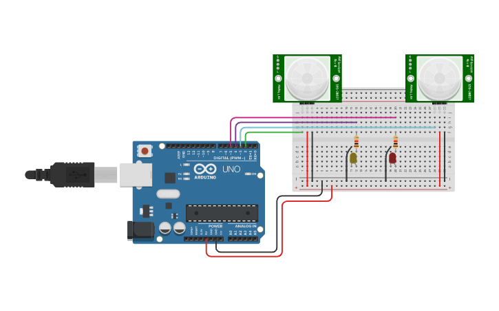 Circuit design Capteur détection 5 - Tinkercad