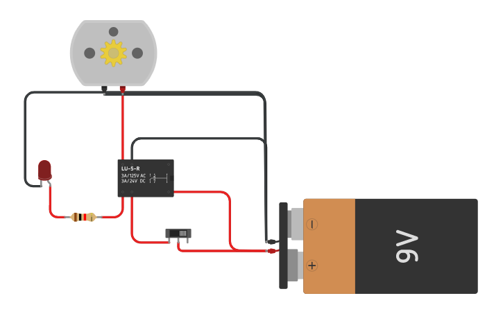 Circuit Design Светодиод мотор Tinkercad
