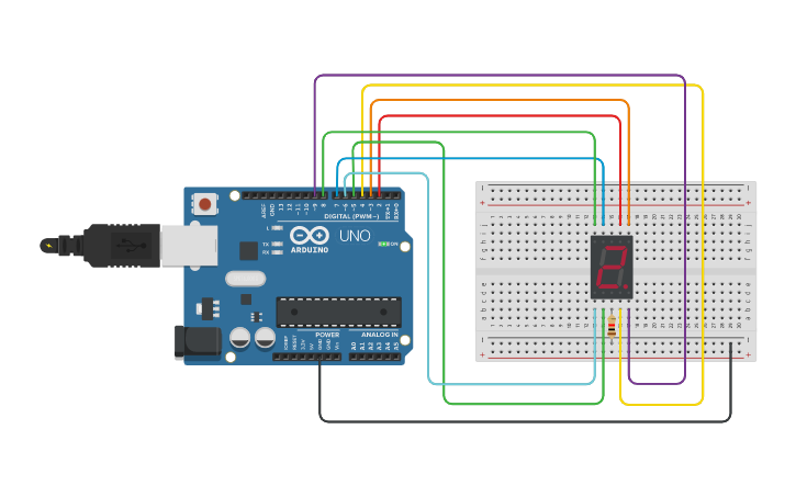 Circuit Design Seven Segment Display Tinkercad
