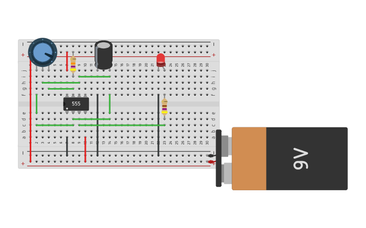 Circuit Design Blink Led Variable Frequency Using 555 Timer Tinkercad