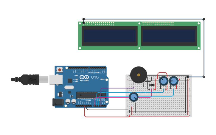 Circuit design timer with lcd - Tinkercad