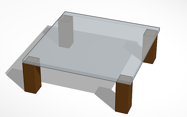 3D design a large glass table - Tinkercad