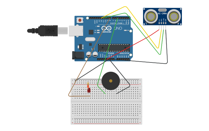 Circuit design ultra sonic | Tinkercad