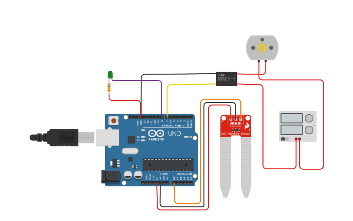 Circuit Design Automatic Plant Watering System With Mern Tinkercad