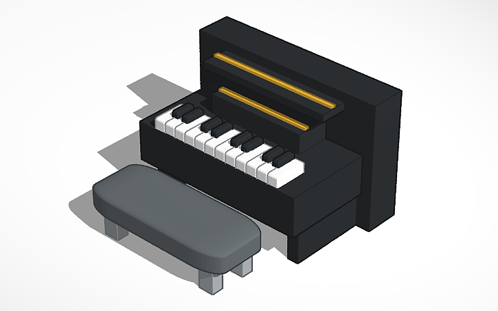 3D design Piano - Tinkercad