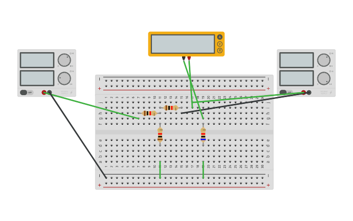 Circuit design Experiment 2 (KVL, KCL) - Tinkercad