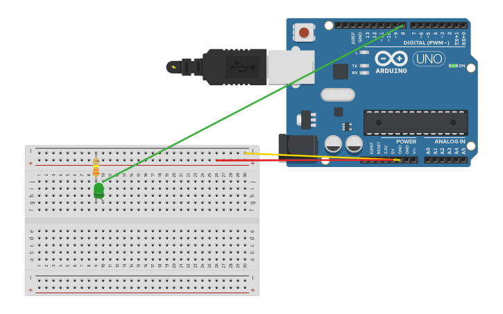 Circuit Design Encender Un Led Tinkercad