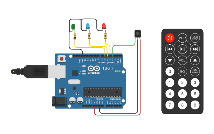 Circuit design IR REMOTE - Tinkercad