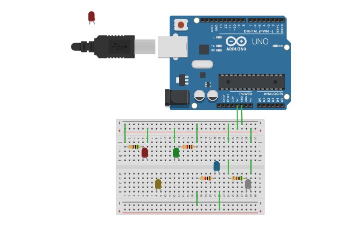 Circuit design LED_Connections | Tinkercad