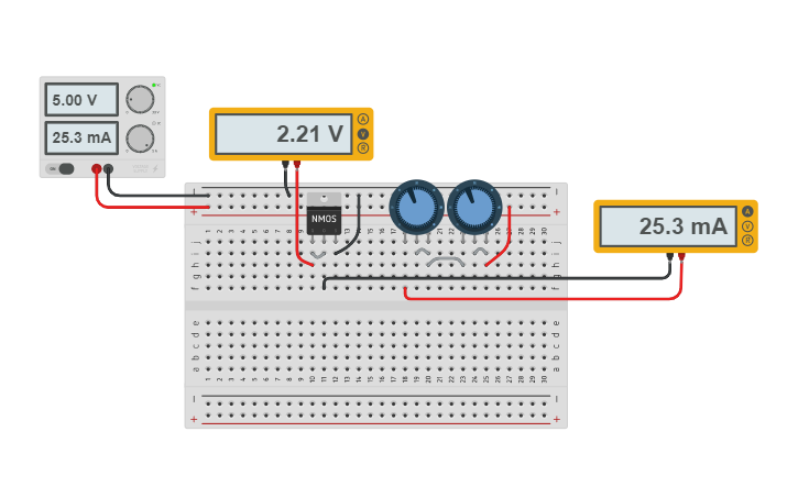 Circuit design LAB02 - MOSFET Part 1 [6210610108] - Tinkercad