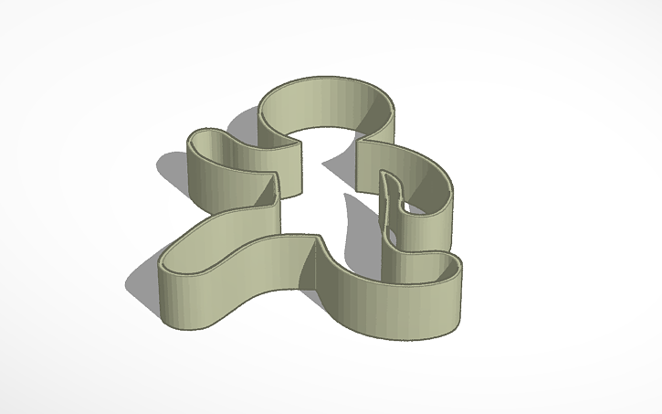 3D design Gingerbread Man Running Cookie Cutter - Tinkercad