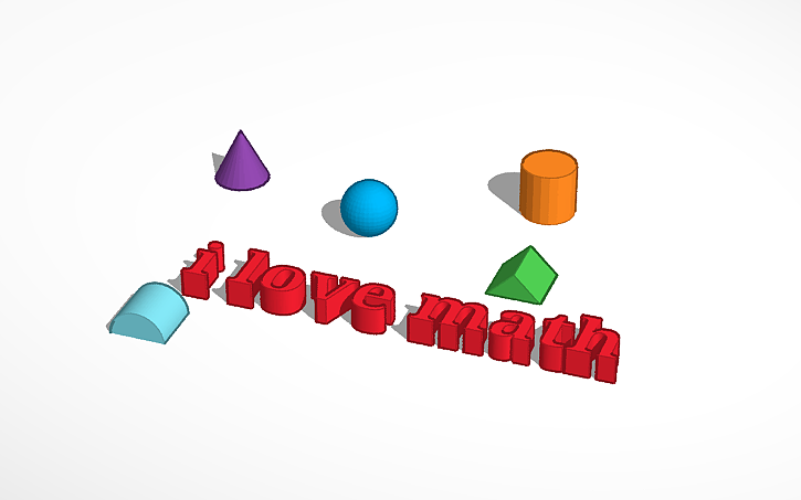 3D design i love math | Tinkercad