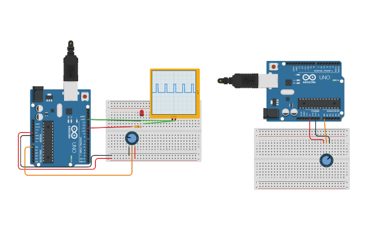 Circuit design aula udemy pwm pot | Tinkercad