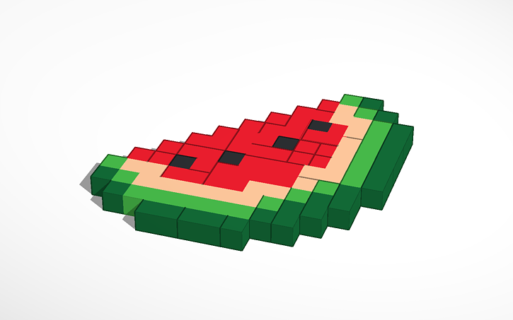 3D design Amazing pixel-art melon | Tinkercad