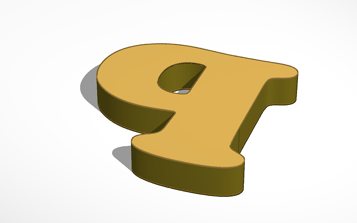 3D design P Letter - Slovo P - Tinkercad