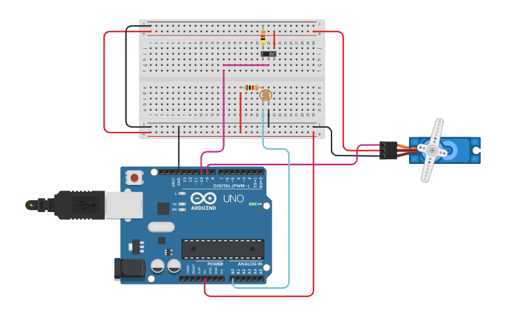 Circuit design Servomotor | Tinkercad