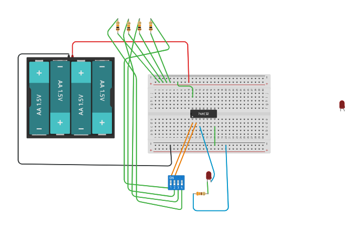 Circuit design Wiring Project 2 #2 OR | Tinkercad