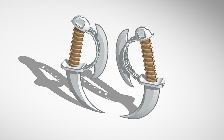 3D design Fantasy Daggers - Daemon Fangs - Tinkercad