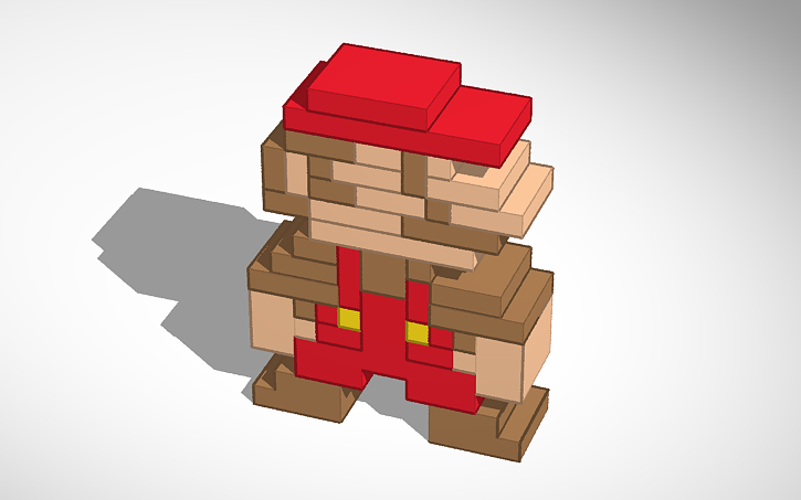 3D design Pixel Mario - Tinkercad