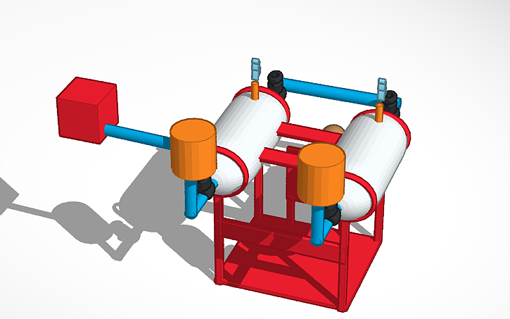 3D design boiler sterilisasi susu UHT reyhan - Tinkercad