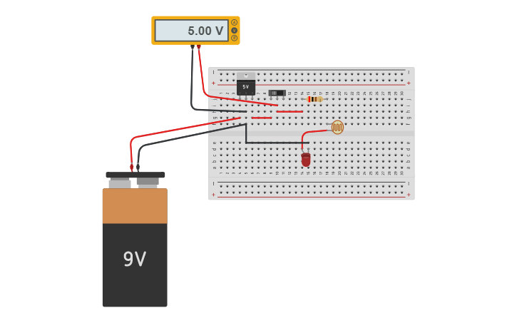 Circuit design Sensor LDR | Tinkercad