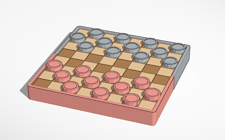 3D design checkerboard - Tinkercad
