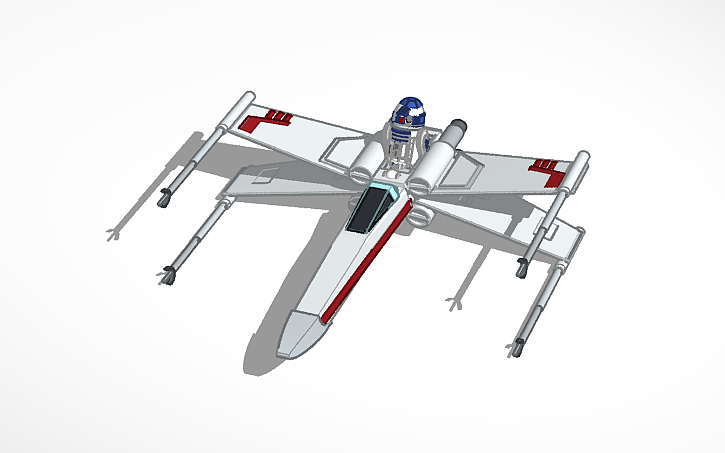 3D design X-Wing With R2-D2 - Tinkercad