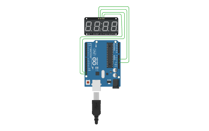 Circuit Design Currenttime Displaying On 7 Segmentdisplay Currtime 0 Tinkercad