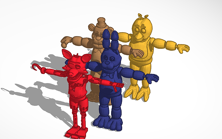 3D design FNAF 1 animatronics - Tinkercad