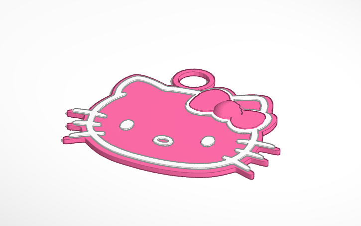 3D design hello kitty keychain - Tinkercad
